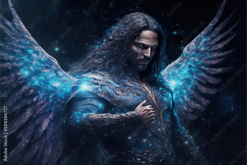 Realistic fantasy character of angelic battlemage with awe-inspiring ...