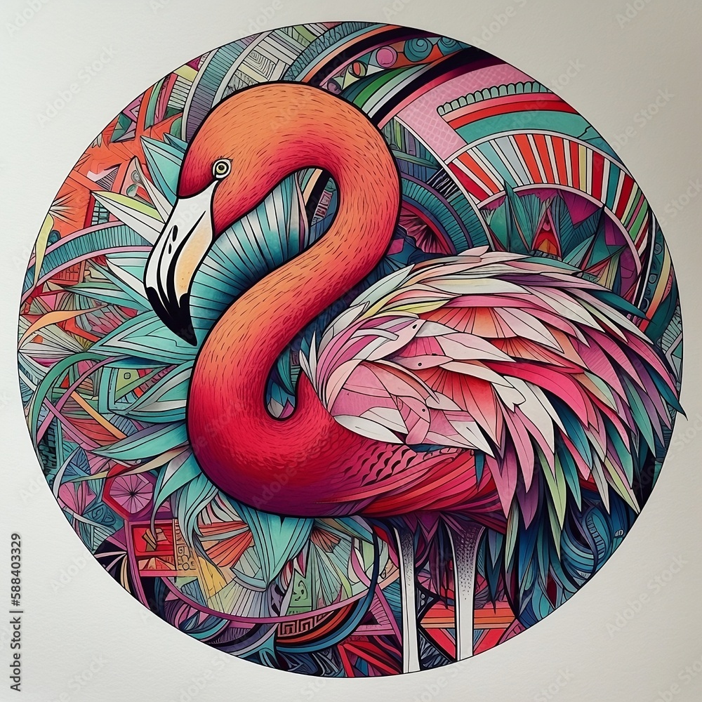 anatomy of brain, mandala, flamingo, generative AI, AI, generative ...