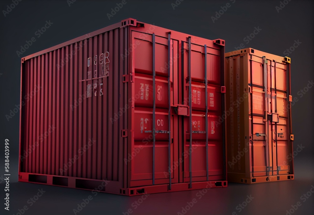 3D design of cargo containers for storage transportation illustration ...