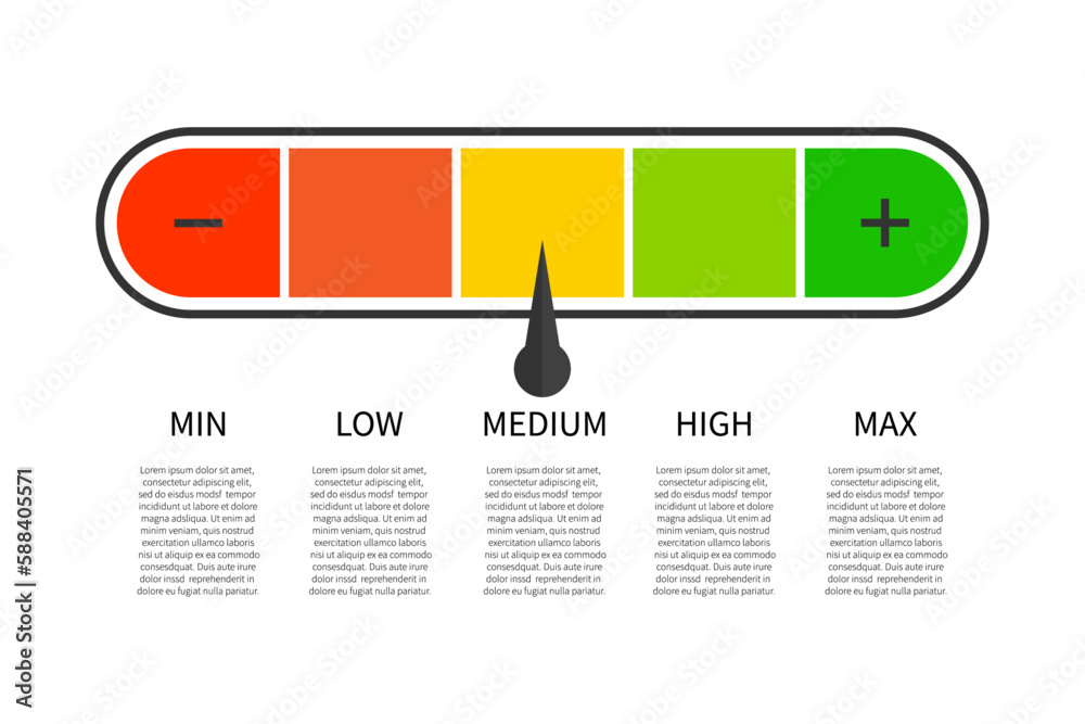 level scale different on white background. speedometer internet ...