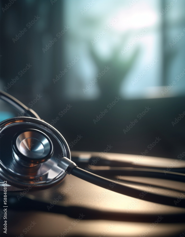 Stethoscope for medical diagnosis on medical office background. Medical ...
