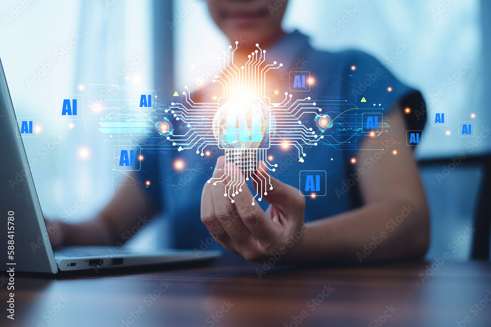 Business using AI learning and business artificial intelligence modern ...