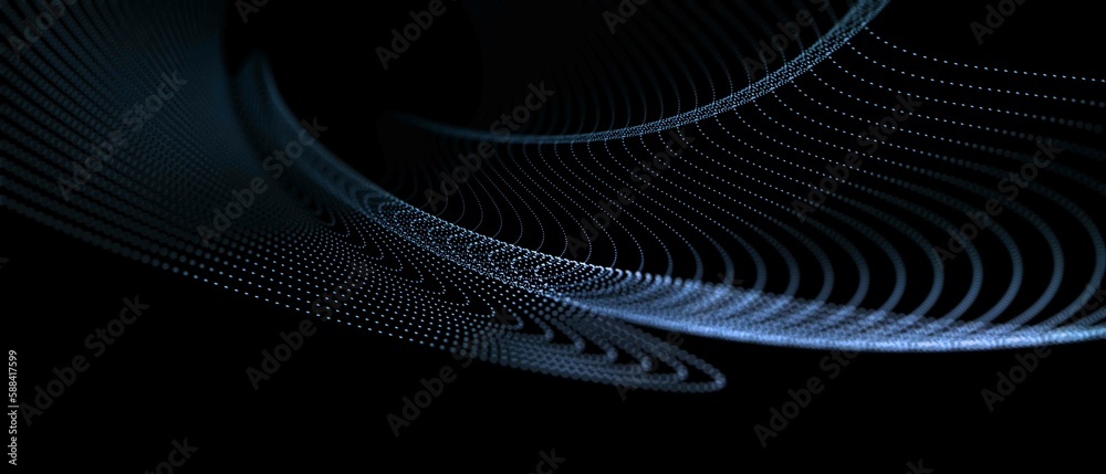 Abstract of modern high tech internet data center room with rows of ...
