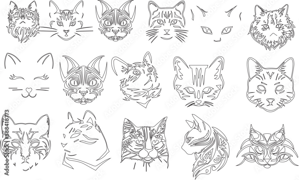 Cat Outline Svg Vector Stock Vector | Adobe Stock