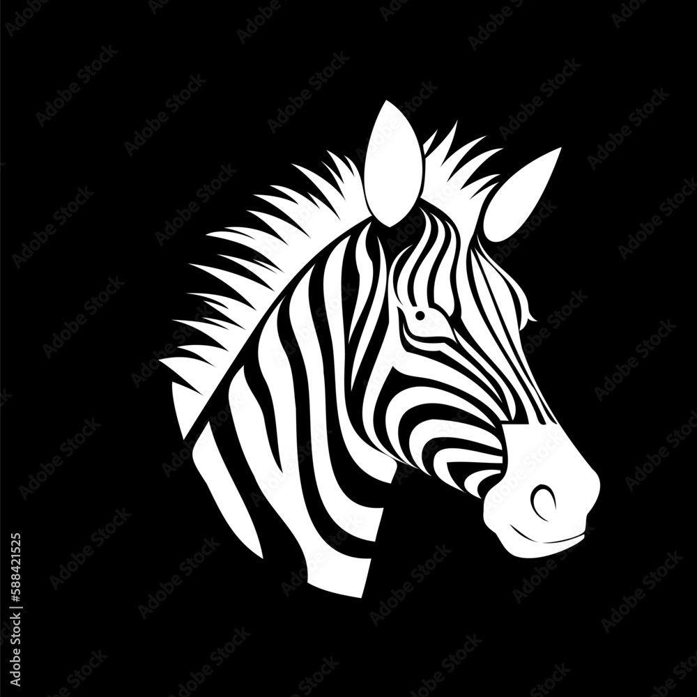 Bold and minimalist, the zebra head logo features striking black and ...