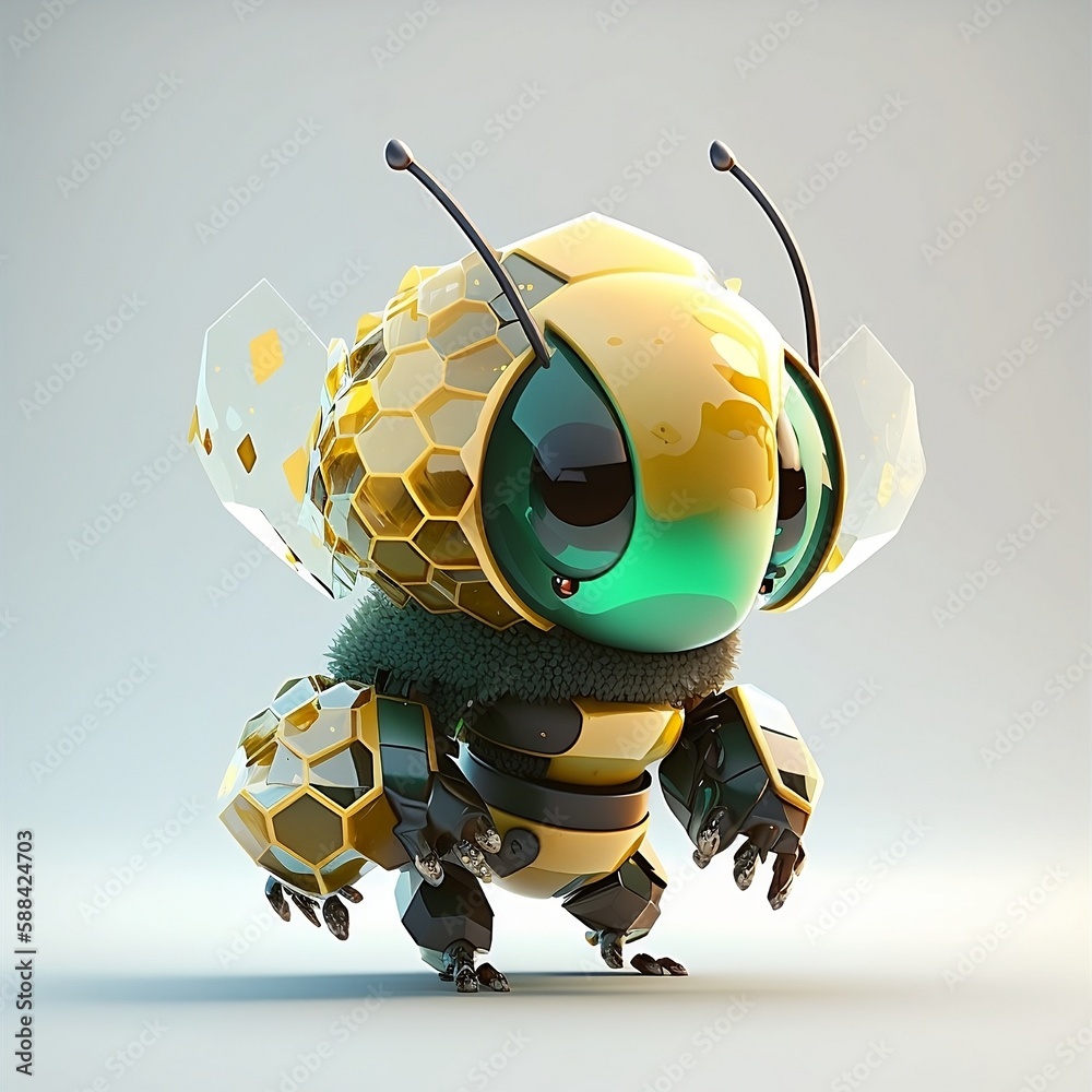 Character design of anthropomorphic bee. Technic style. Stock ...