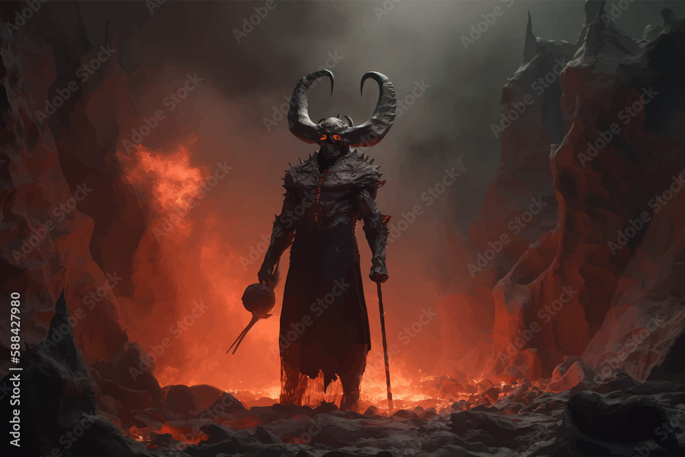 Ruler of the Underworld and hell - a powerful leader of the dark realm ...