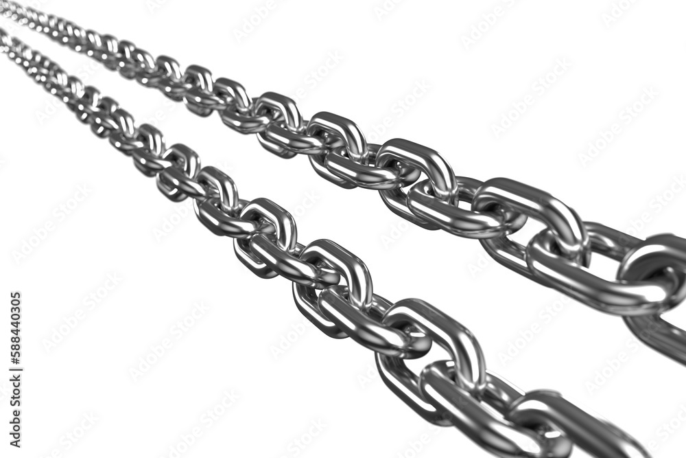 Digitally generated image of 3d silver metallic chains Stock ...