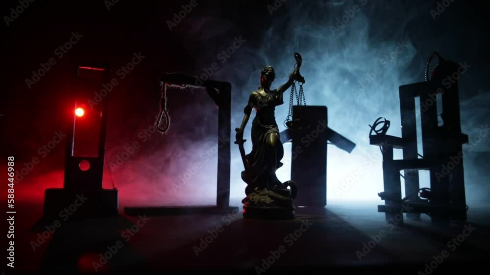 Legal law or crime and execution concept. Death penalty miniatures on ...