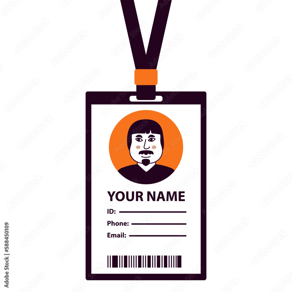 Man plastic ID card.Simple business Id.Template corporate ...