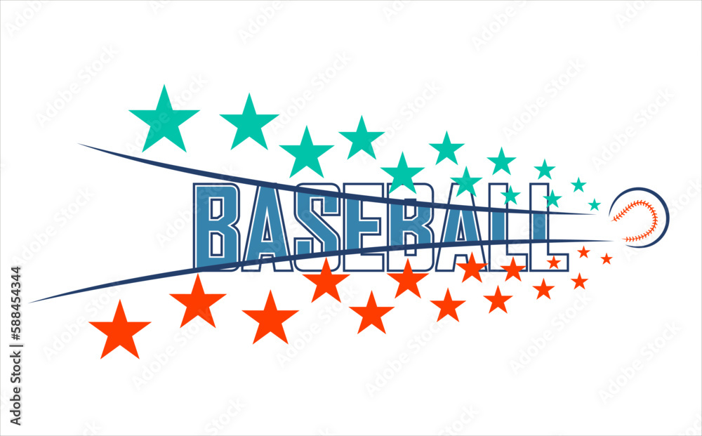 Baseball team design isolated on white background. School spirit shirts ...