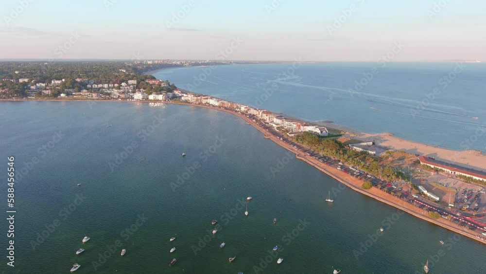 Poole, UK: Aerial view of city in England, famous seaside resort by ...