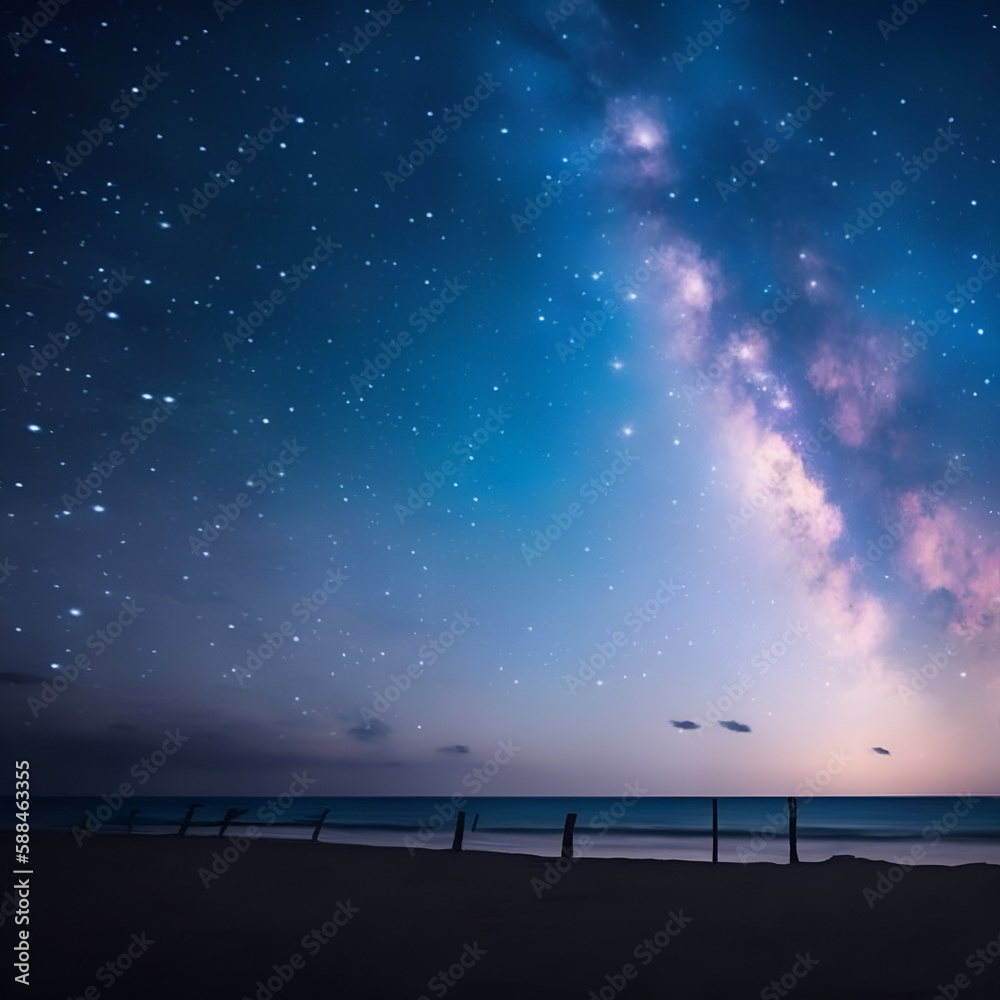ภาพประกอบสต็อก night sky with stars and clouds - Starry sky on the ...