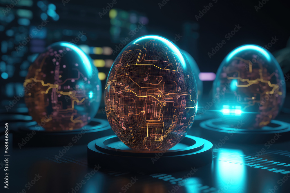 High-Tech Easter Eggs Stock Photos: Stunning Generative Graphics of ...
