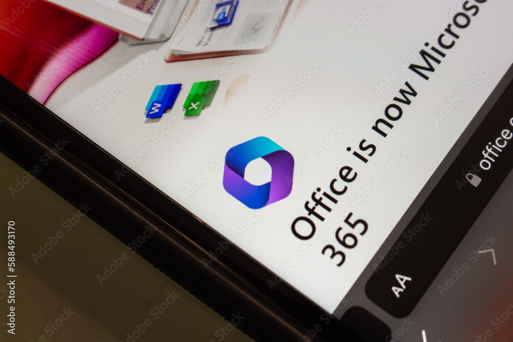 Vancouver, CANADA - Mar 29 2023 : Microsoft 365 logo seen in office.com ...