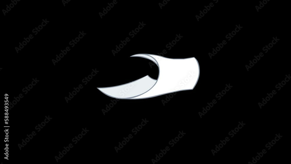 Flying Paper Sheet Loop Animation Loop cycle animation of a Flying ...