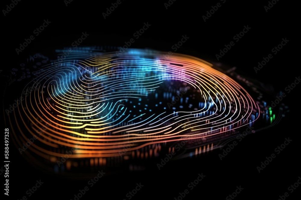 A digital fingerprint or encryption key, representing the unique ...