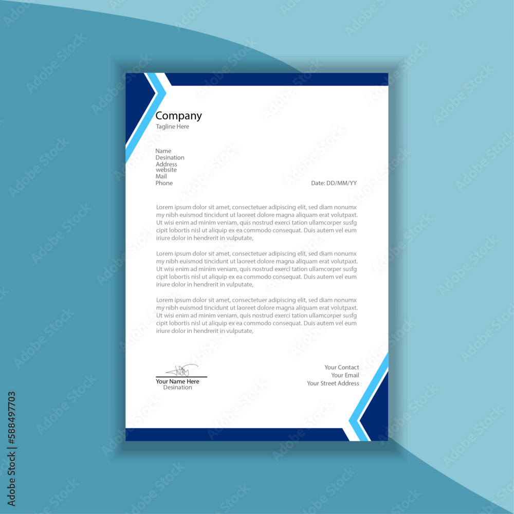 Letter Head Design, Business latter head Pad Design. a4 size and unique ...