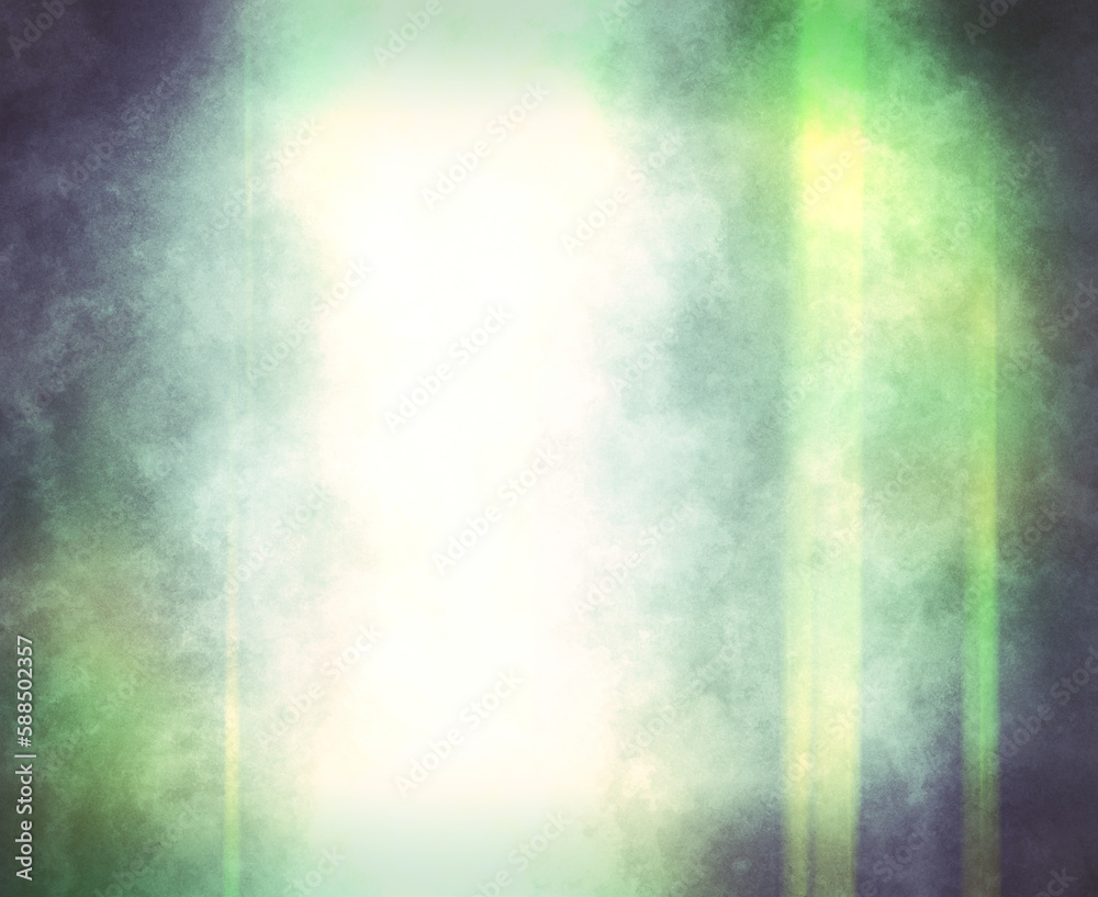 Abstract nature old green framed vignette with distressed vintage retro ...