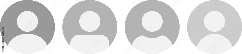 Set of avatar profile in different grayscale. Can use for social media ...