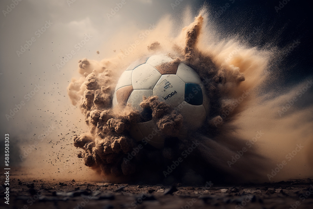 Soccer championship or football sport game tournament flying ball ...