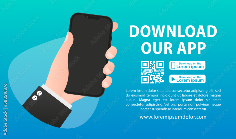 Download our new app ,Mobile App. Landing page banner advertising for ...