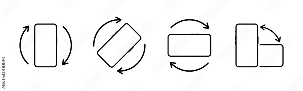 Rotate Mobile phone. Device rotation symbol. Turn your device. Rotate ...