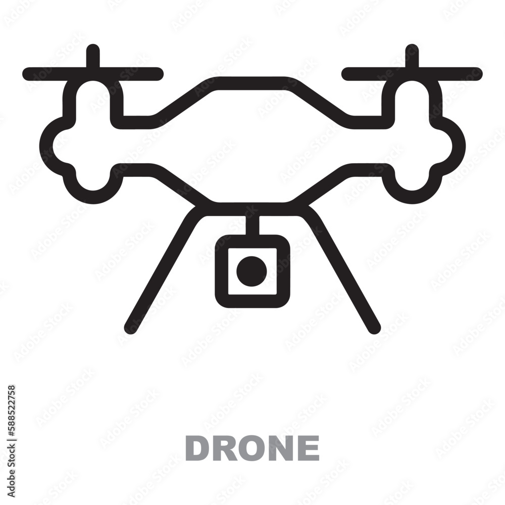 Drone linear icon. Simple element illustration. drone concept outline ...