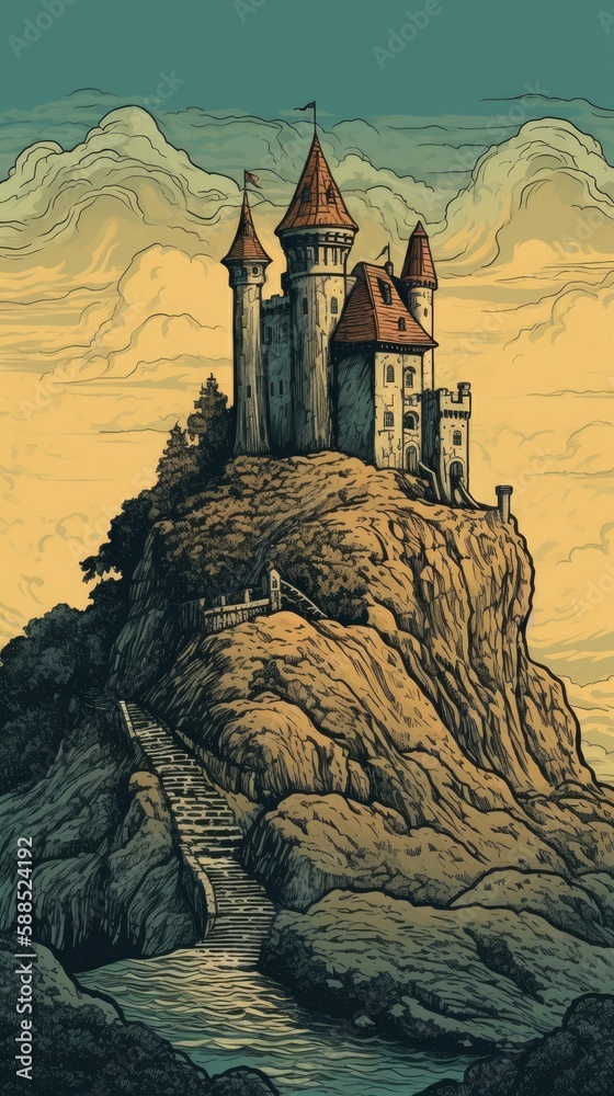 Whimsical MAD Magazine-style Cityscape Meets Mystic Medieval Castle on ...