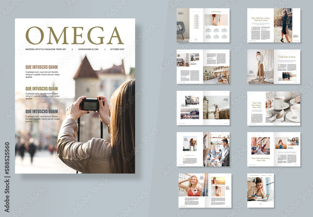 Lifestyle Magazine Layout Stock Template | Adobe Stock