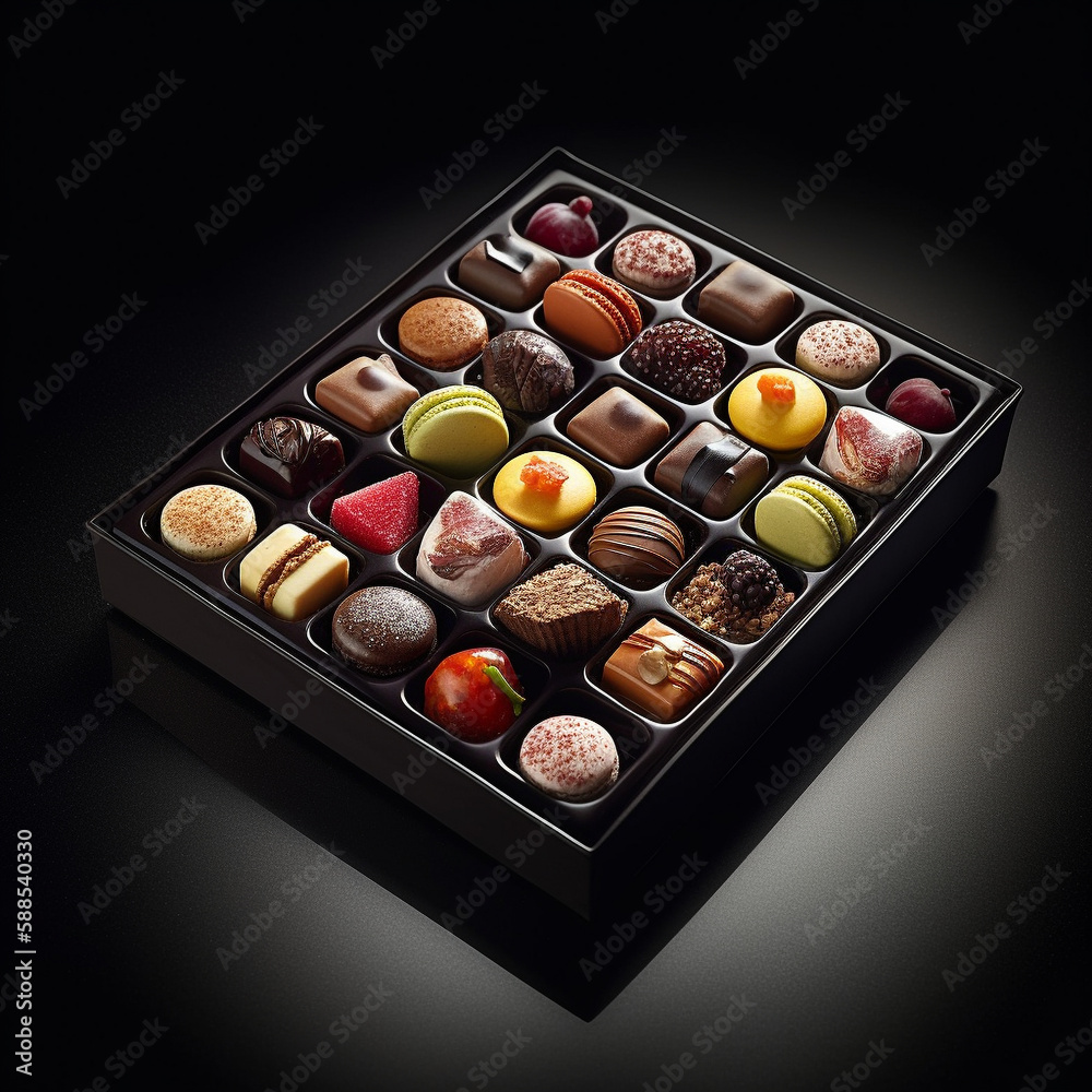 mini-gâteaux français (mini French cakes), macarons, madeleines ...