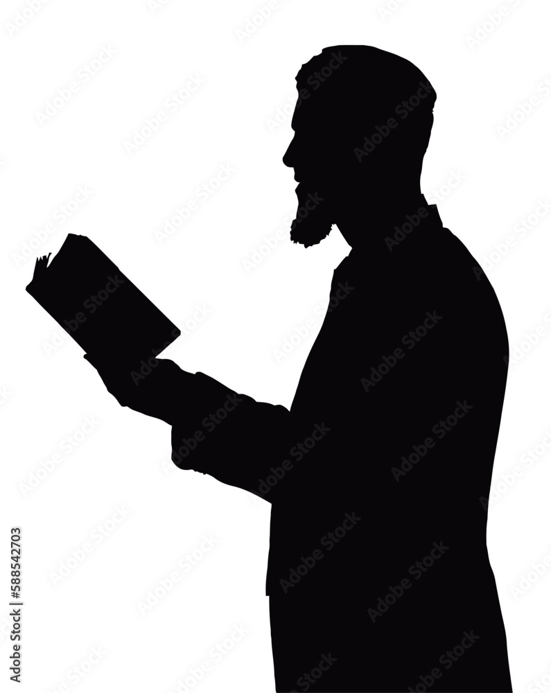 Jewish Rabi Wearing a Kippah on His Head Reading from their Bible the ...