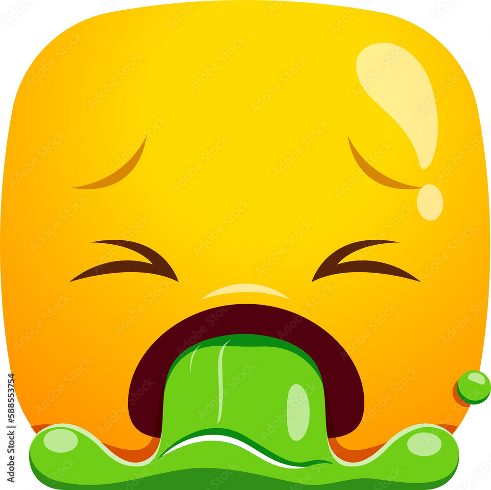 Vomit emoji vector icon, sick face, puking smile Stock Illustration ...