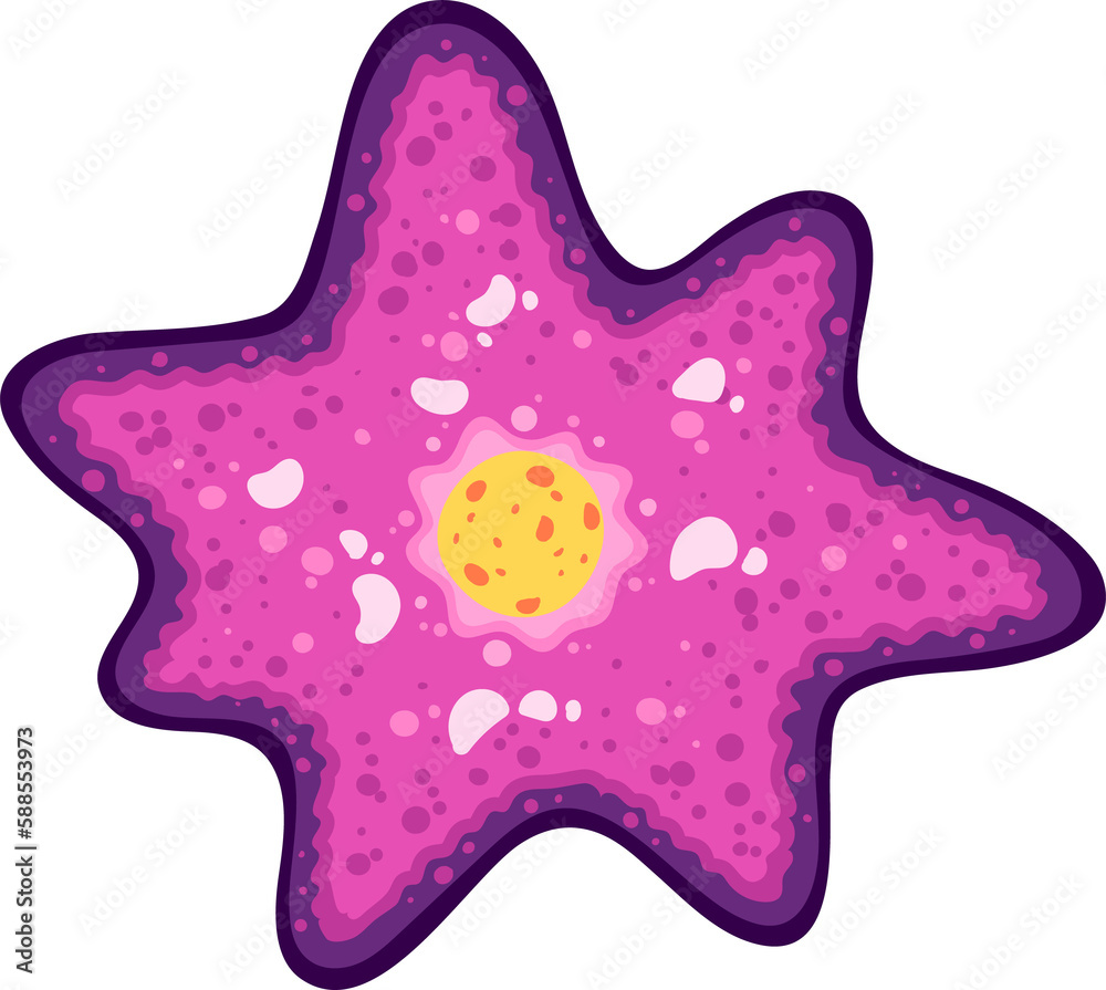 Cartoon bacteria protista protozoa, ameba organism Stock Illustration ...