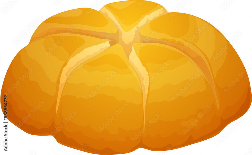 Cartoon australian damper bread, isolated bake Stock Illustration ...