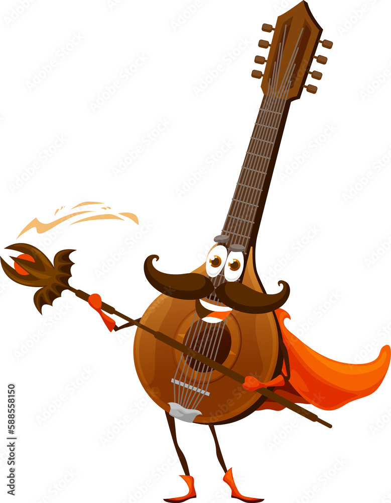 Cartoon mandolin magician character, evil mage Stock Illustration ...