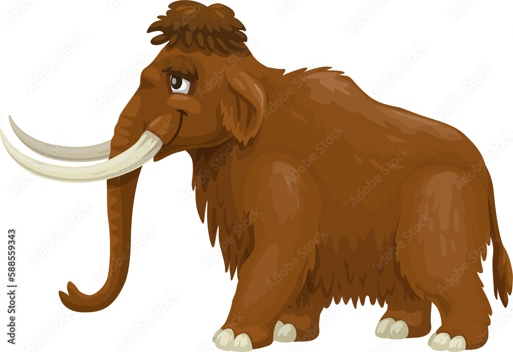 Cartoon Mammoth Ice age extinct animal character Stock Illustration ...