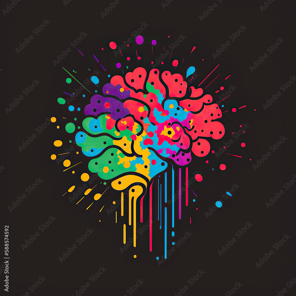 ai generatd illustration of Neural network logo. Human brain emblem ... ai generatd illustration of Neural network logo. Human brain emblem ...