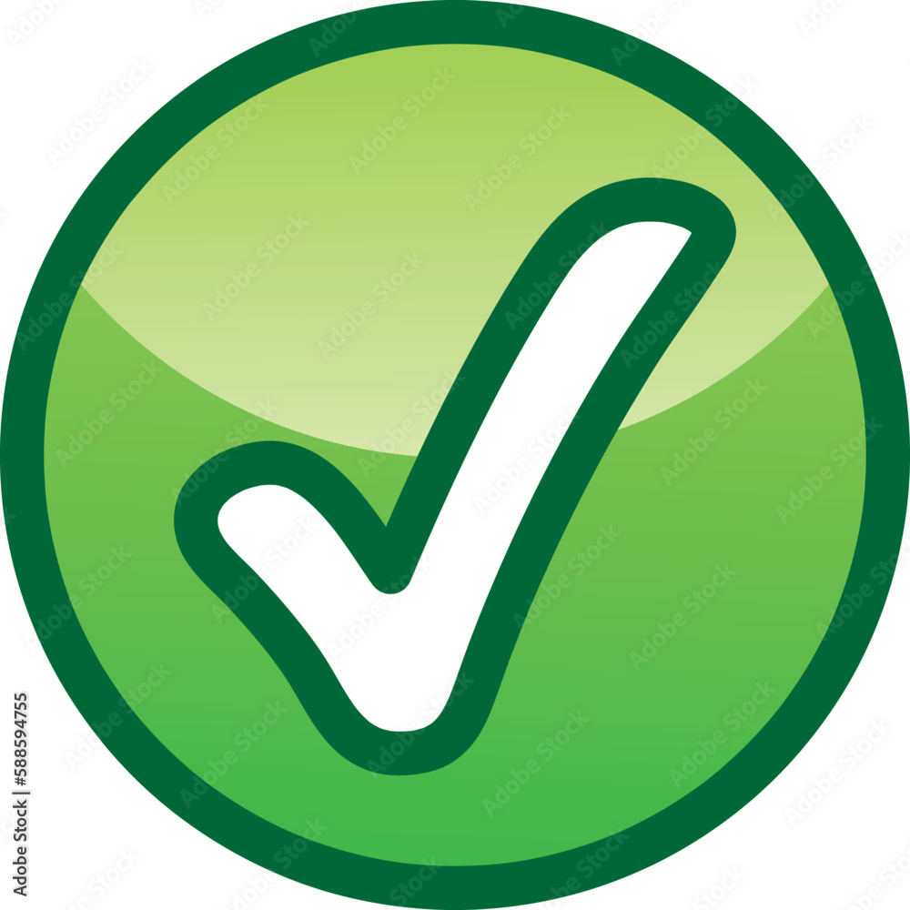 Correct Green Icon - Amazing vector rounded icon suitable for game ...
