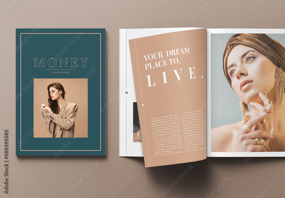 Money LookBook Layout Stock Template | Adobe Stock