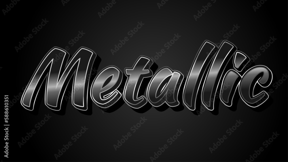 Modern Word Metallic Editable Text Effect Design Template, Effect Saved ...