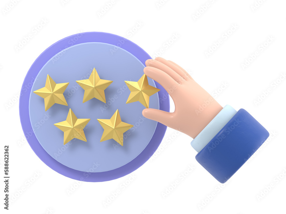 Transparent Backgrounds Mock-up.3d five golden star review badge. gold ...