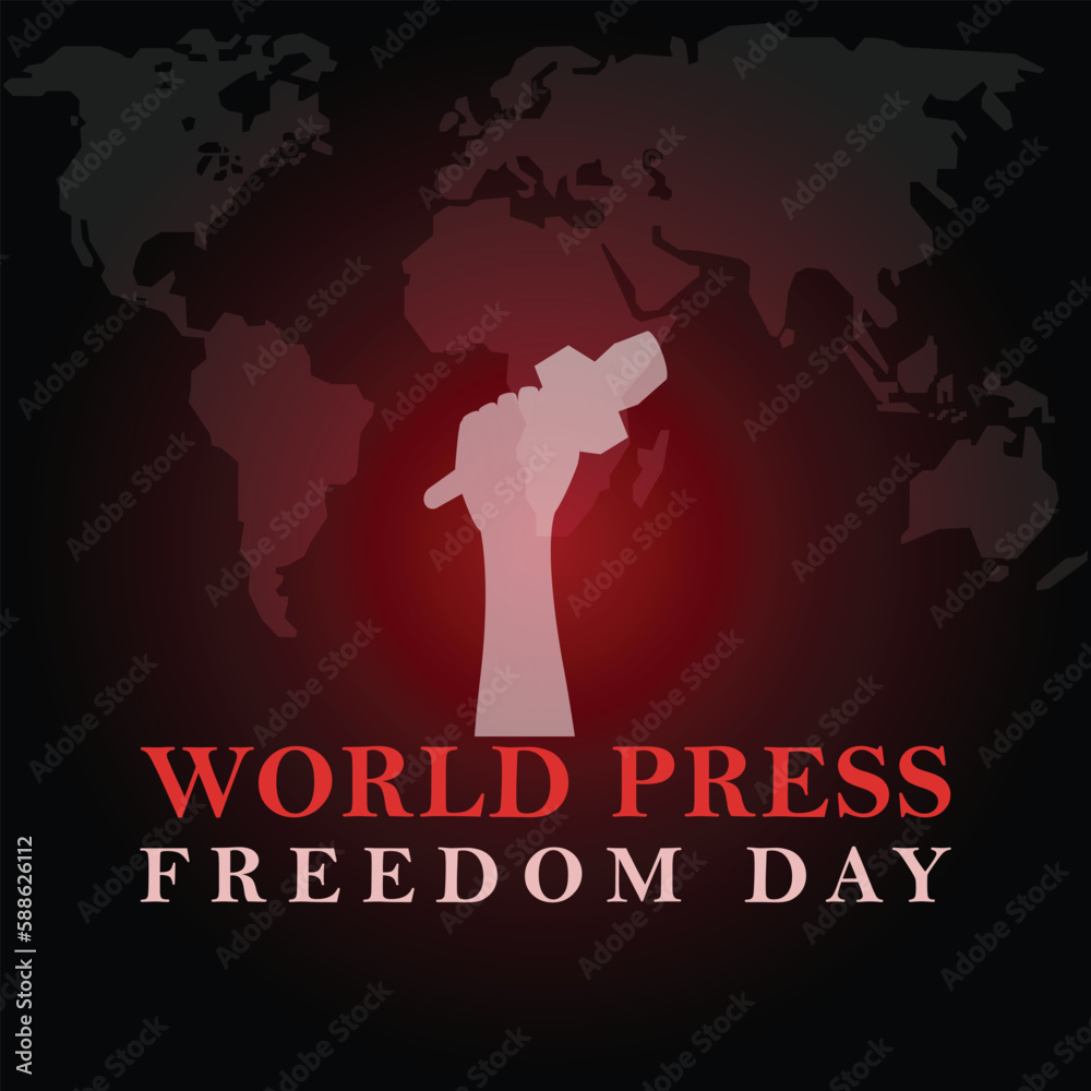 World press freedom day may 3rd with demonstration and news mic ...