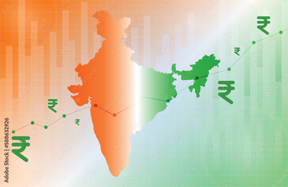 Indian Stock Market Growth Illustration with Increasing Arrow, Indian ...