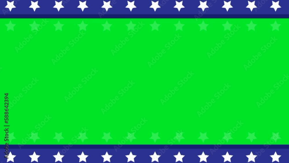 Animated American flag theme background opens and close with a green ...