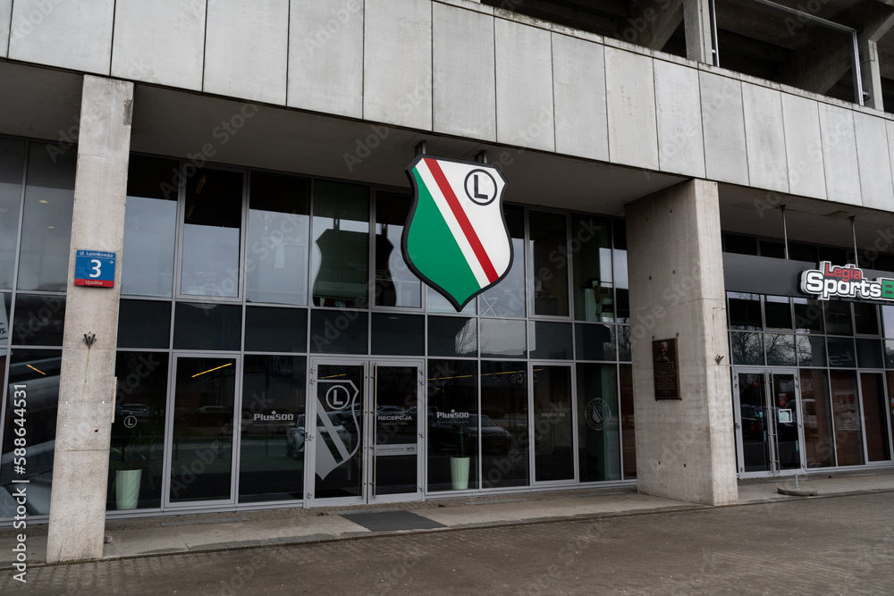 Legia Warszawa logo at Stadion Wojska Polskiego (Polish Army Stadium or ...