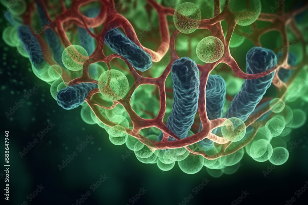 Vibrant 3D Illustration of the Biochemical Process of Cell Respiration ...