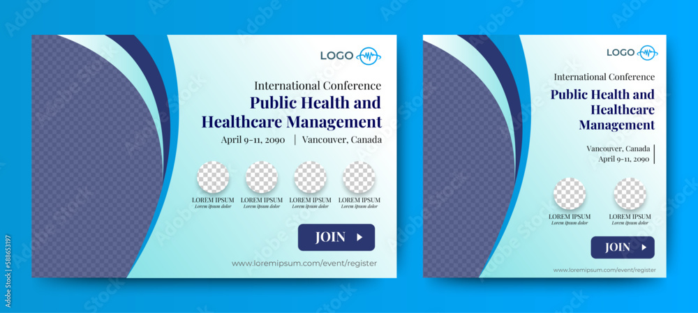 Medical Health Conference live webinar banner invitation and social ...