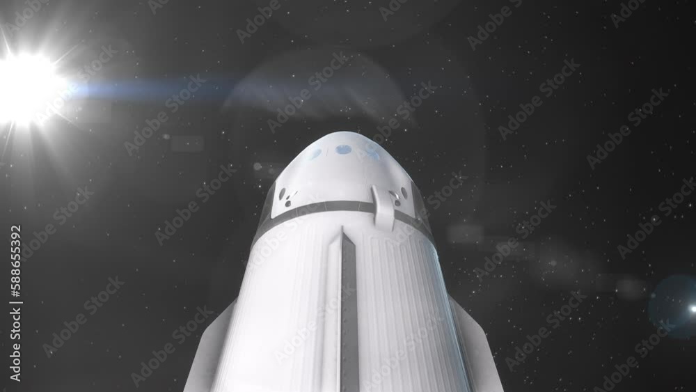 Commercial Spacecraft Capsule Static Action Camera Style as it Rotates ...