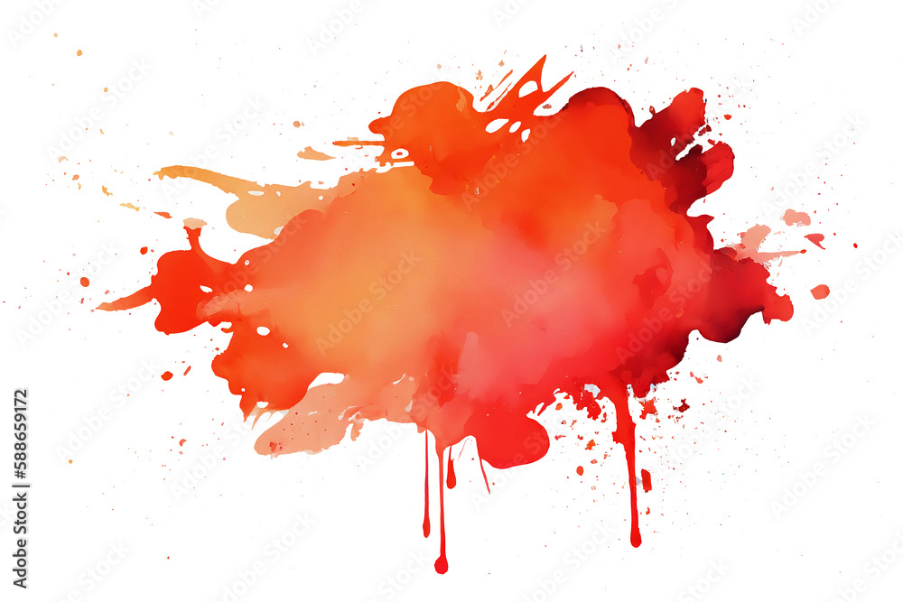Watercolor orange splash on transparent png background. Generative ai ...